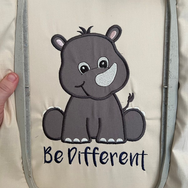 Applique Rhino Machine Embroidery Design Zoo Baby Jungle Boy Girl Cute ...