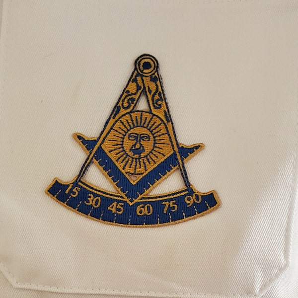 Masonic Past Master Embroidered Patch: Compass, Sun & Quadrant - 3 ...