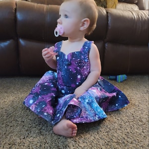 Girls Galaxy Dress, Space Dress for Girls, Toddler Stars Dress, Milky ...