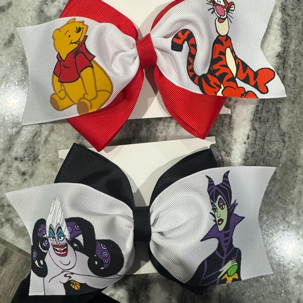 Halloween Themed Disney's Eeyore and Tigger Hand Painted Hair Bow ...
