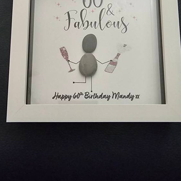 Personalised Birthday Pebble Art Gift - Handmade Milestone Birthday ...