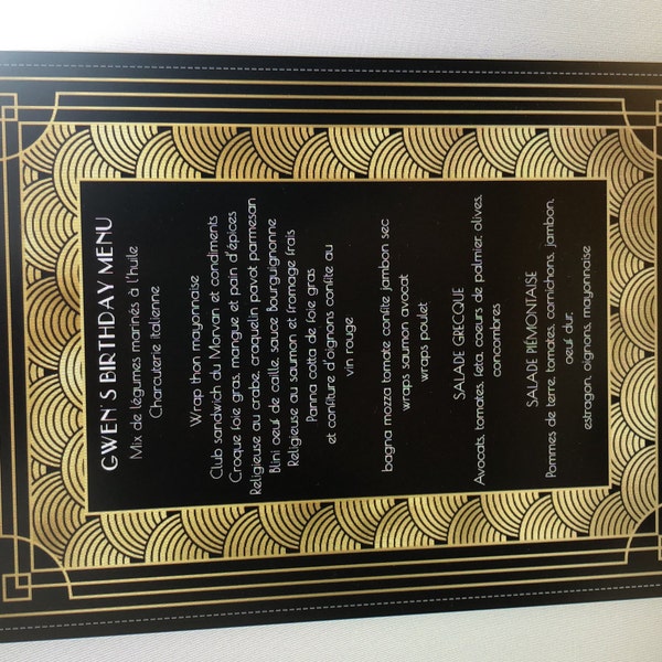 Roaring Twenties Dinner Menu, Gatsby Menu, Art Deco Menu, Flapper ...