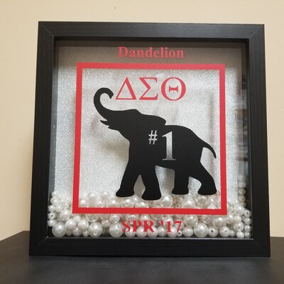The ORIGINAL Personalized Elephant Shadow Box Delta Sigma Theta ...