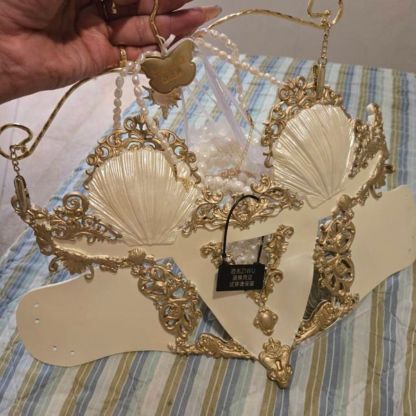 Black Marble Color Resin Mermaid Corset Bra Top Cosplay Costume Patent ...