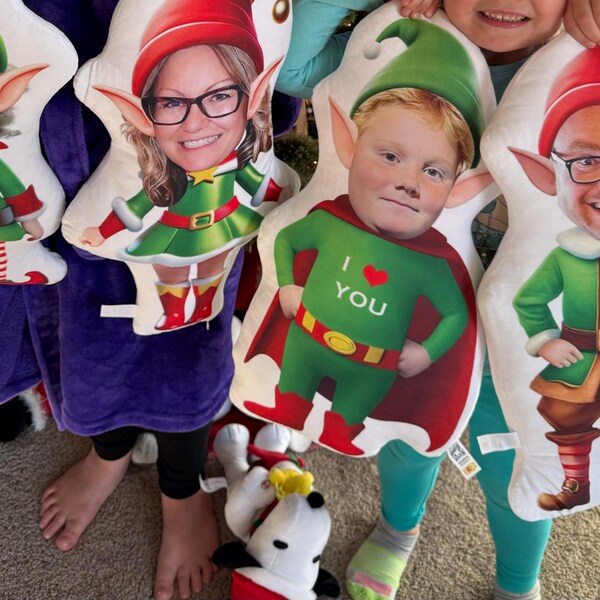 Custom Elf Doll Face Pillow, Personalize Photo Pillow, Girl Christmas ...