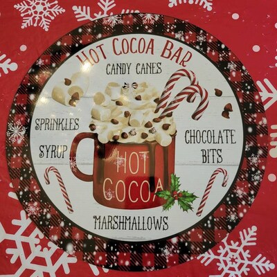Hot Cocoa Bar Christmas Sign Christmas Wreath Sign Door - Etsy