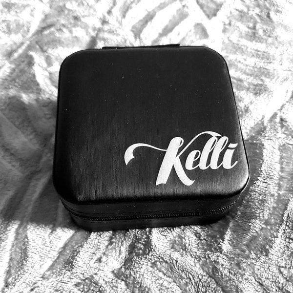 Personalized Square Jewelry Box, Travel Jewelry Case, Jewelry Organizer Bridesmaid Gift for ...