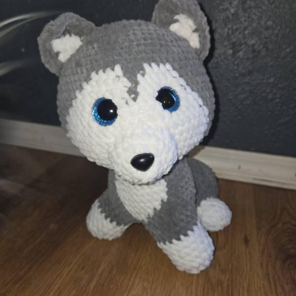 Crochet Dog Pattern Bobo the Husky Puppy Plushie. Amigurumi Dog Pattern ...