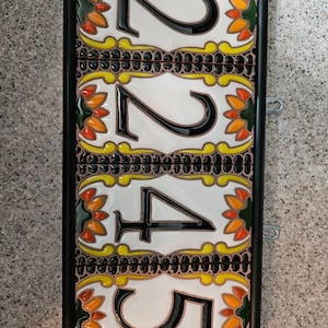 House Numbers Craftsman Rose Set Address Tiles, Craftsman Rose Design ...