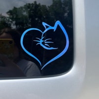 Cat Heart Vinyl Decal - Etsy