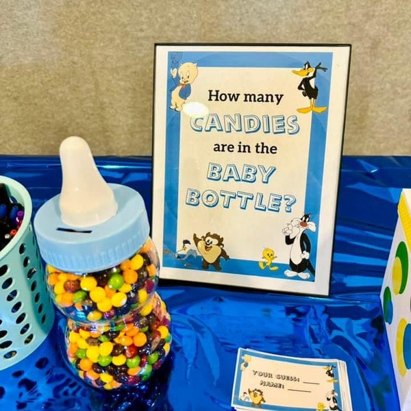 9" Tall Fillable Baby Shower Party Prop BOTTLE BANK Choose Color - Etsy