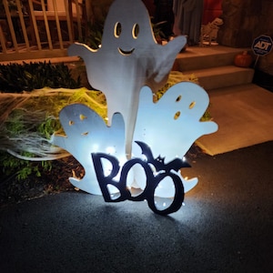 4ft Cute Ghost Trio With BOO Template When Made. Printable Trace & Cut ...