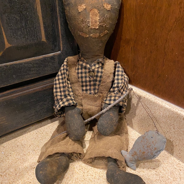 Cat Fishing EPATTERN -primitive Country Black Cat Cloth Doll Craft ...