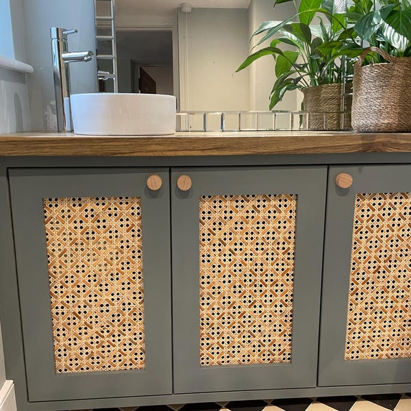 Rhombic Pattern Natural Cane Sheet Rattan Closed Weave Cane Webbing ...