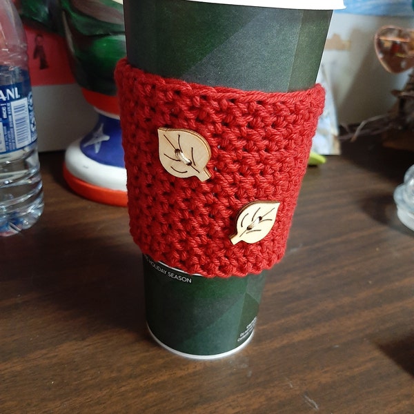 Fall Coffee Cup Sleeve - Crochet Coffee Cozy - Autumn Leaves - Fall ...