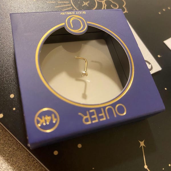 14K Solid Gold 2mm Clear CZ Nose Studs/nose Ring/nose Jewelry/nose ...