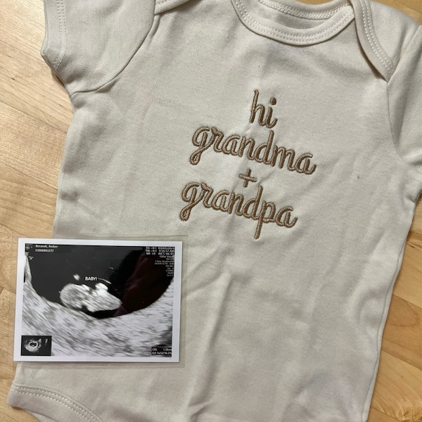 Embroidered Hi Grandma and Grandpa ONESIES® Brand, Hello Grandma ...