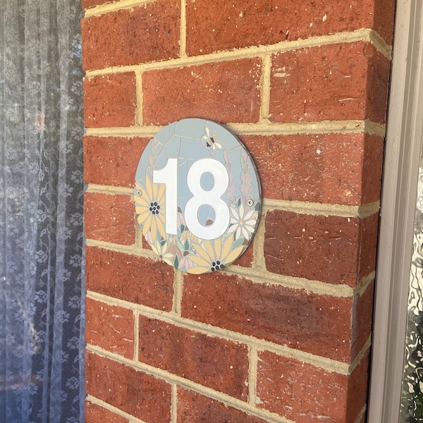 Wild Flowers Design (summer) - Mosaic Door Number - Etsy