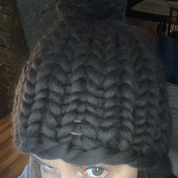 Women Chunky Knit Beanie, Rainbow Wool Winter Knit Hat - Etsy