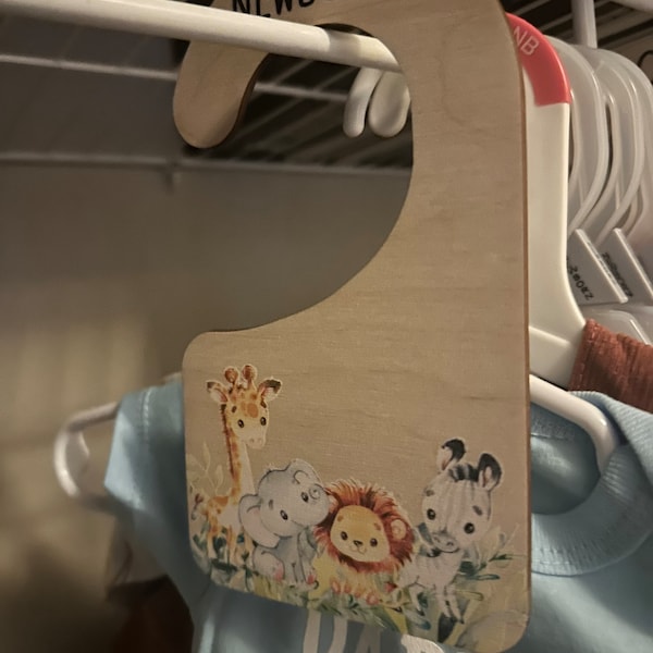 Safari Clothing Dividers, Safari Animal Baby Clothing Divider, Wood ...