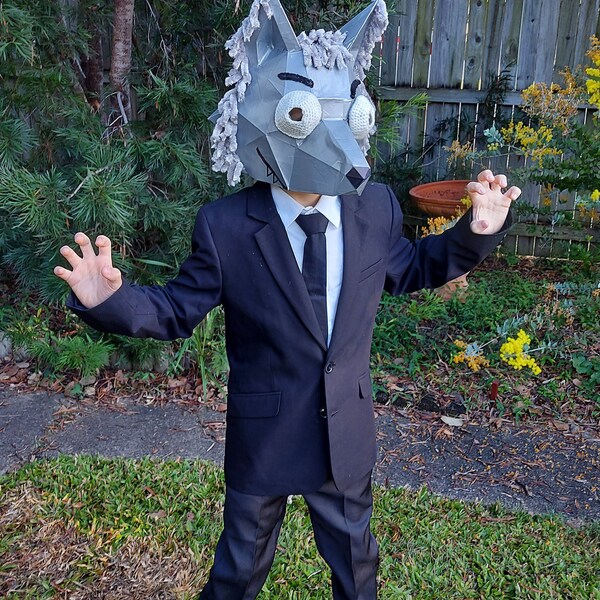 Wolf Mask Papercraft PDF, SVG Template, Low Poly Mask, 3d Paper Mask ...