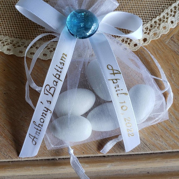 Italian Style Wedding Favors Jordan Almonds in Pouch With Custom ...