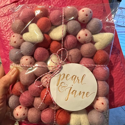 Golden Valentine Mini Felt Ball Garlands 6 Color Options - Etsy