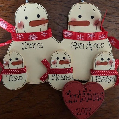 Personalized Grandparent Snowman Family of 4: Personalized Grandma and ...