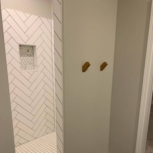 Oak & Venge Wall Hook, Wooden Coat Hook, Coat Rack, Modern Wooden Hook ...