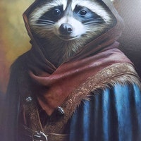 Gothic Raccoon Vintage Poster, Art Poster Print, Home Decor, Victorian ...