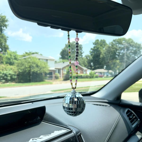 Disco Ball Car Charm Car Hang/ Rear View Mirror Accessory (customizable ...