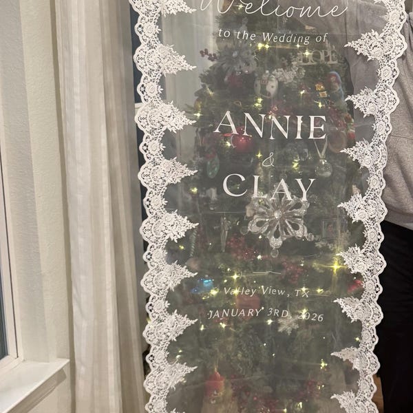 Welcome Fabric Sign, Sheer Sign, Fabric Sign, Wedding Veil, Fabric Sign ...