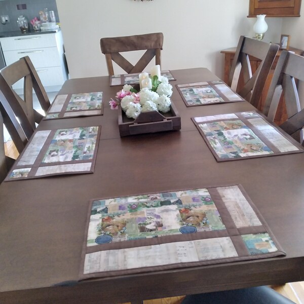 Quilted Sunflowers and Ladybugs Table Topper, 19.5" Floral Wall Hanging ...