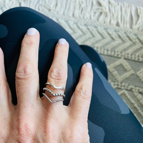 Triple Chevron Ring, Boho Ring, Sterling Silver Ring for Women ...