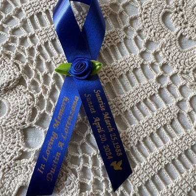 Personalized Memorial Ribbons With Pins for Funeral or Celebration of ...