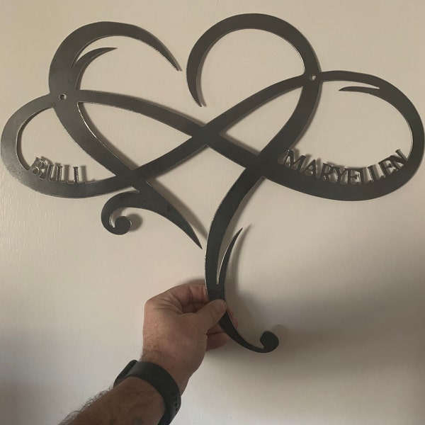 Personalized Infinity Heart Metal Sign | Infinity Sign | Custom Family ...