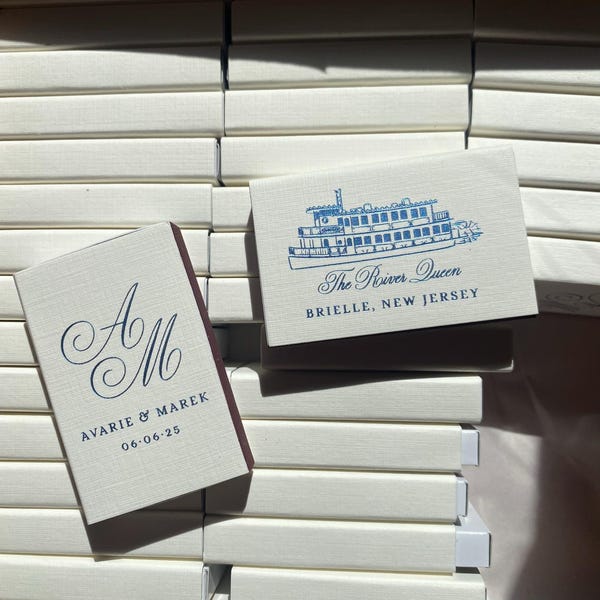Foiled Wedding Matchboxes #28 - Custom Venue Wedding Matches, Matchbox ...