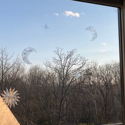 Celestial Suncatchers set of 16 / Static Window Cling / Renter Friendly ...