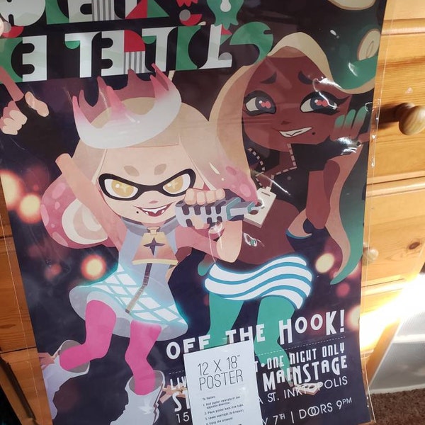 Off the Hook Concert Poster Splatoon 2 Artist Print Illustration - Etsy
