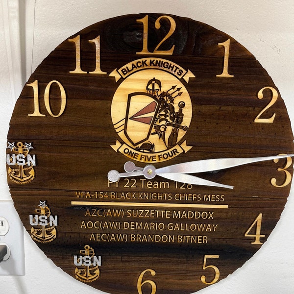Navy Chief Mess Clock Made From Solid Wood With High Torque Mechanism ...