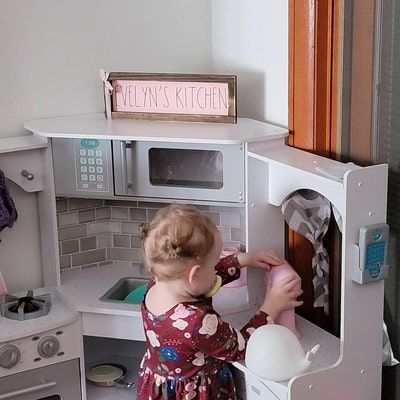Personalized Kid's Kitchen Sign Kids Home Decor Play Kitchen ...