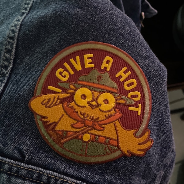 I Give A Hoot Iron-on Patch | My Original Copyrighted, Human Created ...