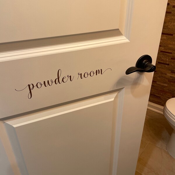 Powder Room Vinyl Decal Door Decal for Powder Room Vinyl Sticker Door ...