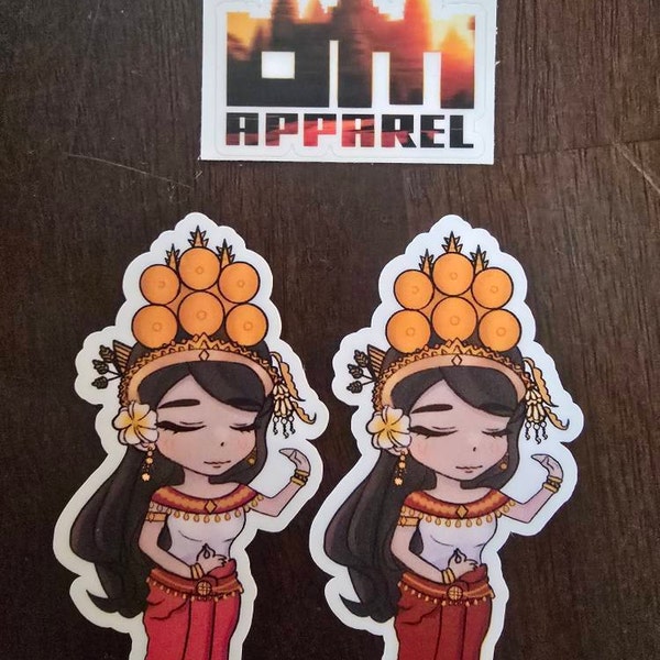 Khmer Apsara Traditional Dancer Sticker | Khmer Cambodian Decorative ...