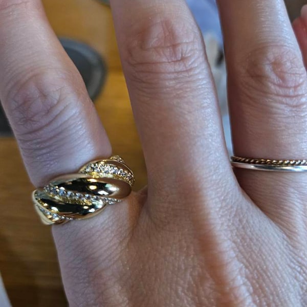 Croissant Ring, Gold Croissant Ring, Twist Ring, Chunky Ring, Dome Ring ...