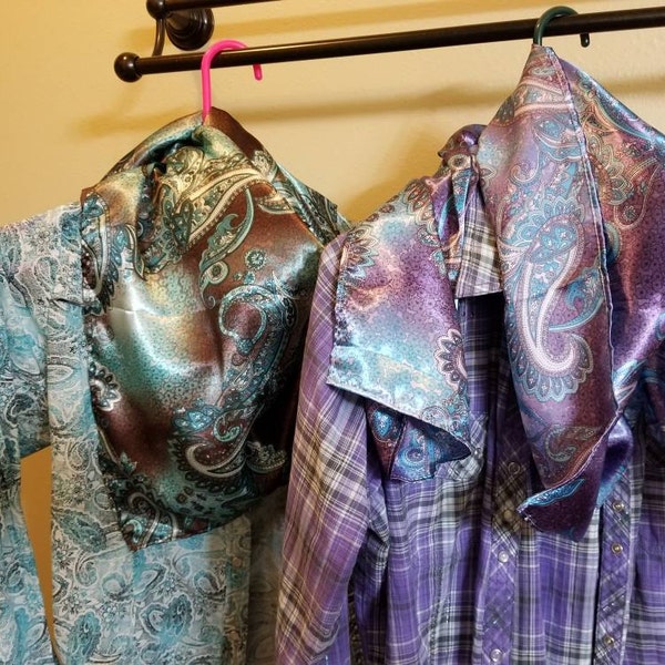 Wild Rag Turquoise and Brown Paisley Cowboy Western Neck Scarf Bandanna ...