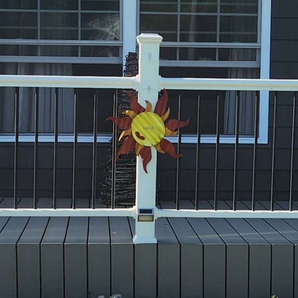 Handmade Corrugated Tin Sun / Handpainted Tin Sun / Metal Sun Decor ...