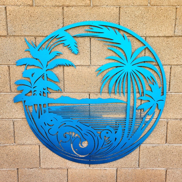 Tropical Palm Tree Metal Wall Art: Indoor Outdoor Decor - Etsy