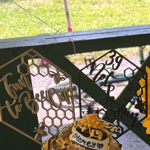 Custom Bee Cake Topper, Personalized Honeycomb Cake Topper, Bee Themed ...