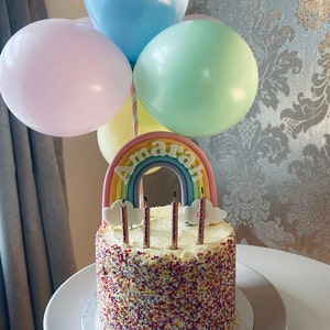 Pastel Colour Rainbow Cake Topper - Etsy UK